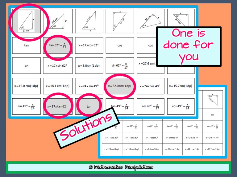 Trigonometry Sequencing Activity Teaching Resources