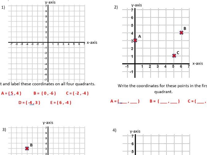 Plotting And Writing Coordinates On Four Quadrants Year 6 2 Lessons