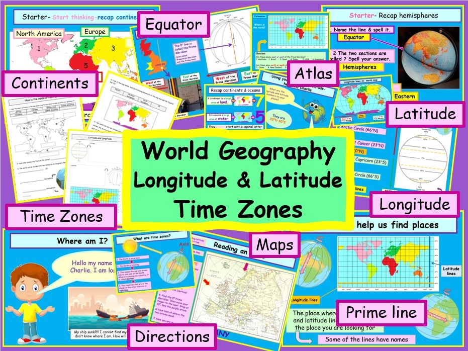 Longitude Latitude And Time Zones Bundle Teaching Resources