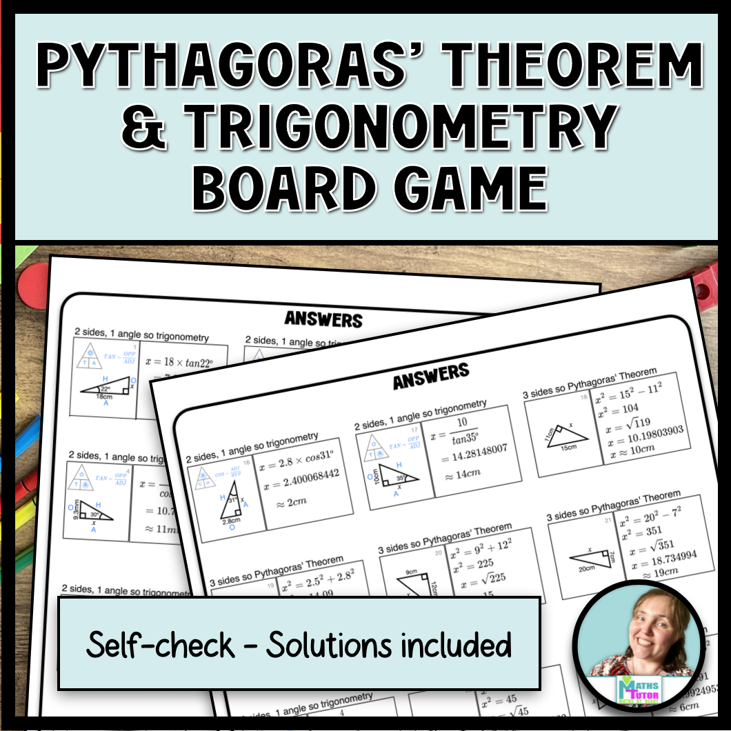 Trigonometry And Pythagoras Theorem Game Teaching Resources
