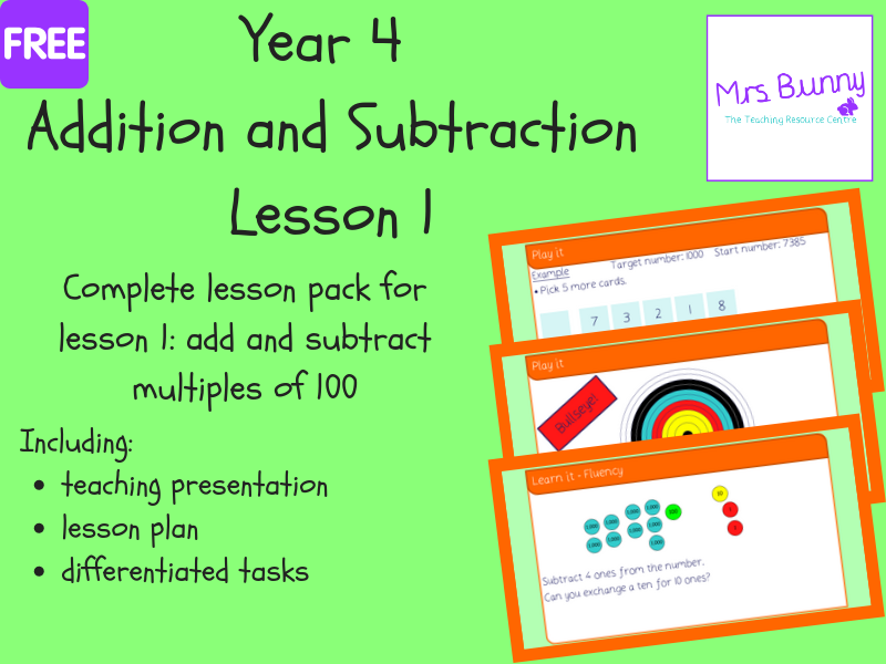 Add And Subtract 1s 10s 100s And 1000s Lesson Pack Year 4 Addition