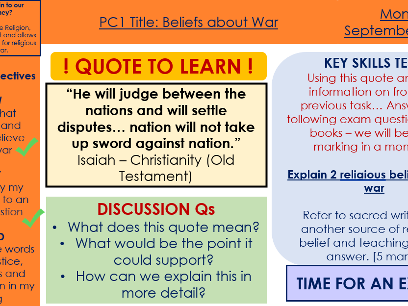 Gcse Rs Theme D Religion Peace And Conflict Complete Unit