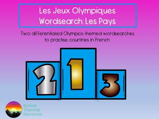 Jeux Olympiques Wordsearch Countries Teaching Resources