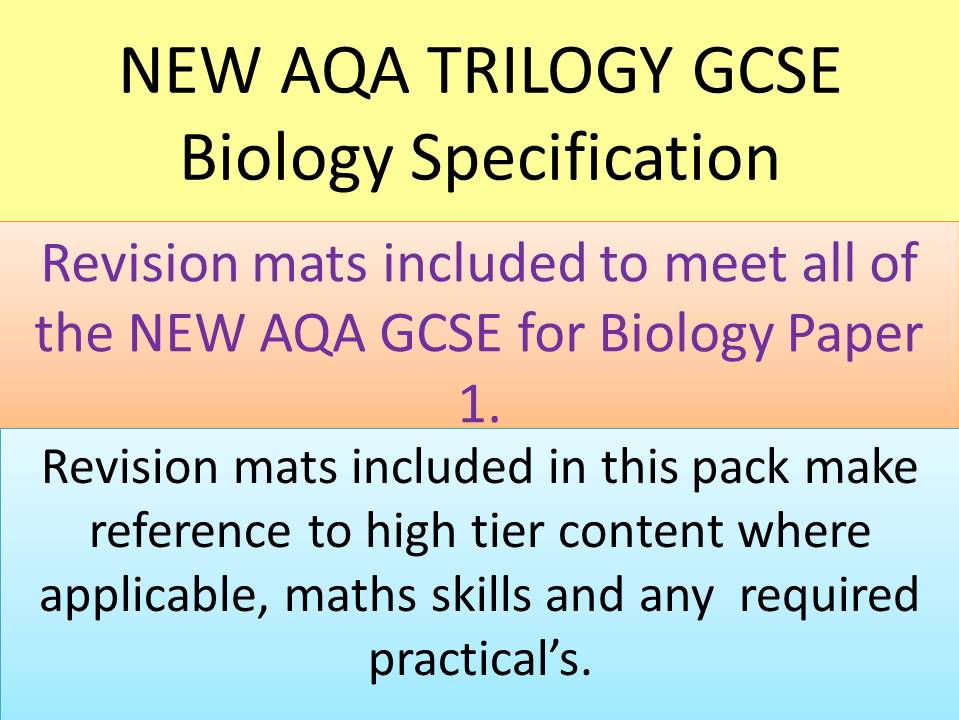 New Aqa 2016 Gcse Trilogy Biology Revision Mats Part 1 Teaching Resources