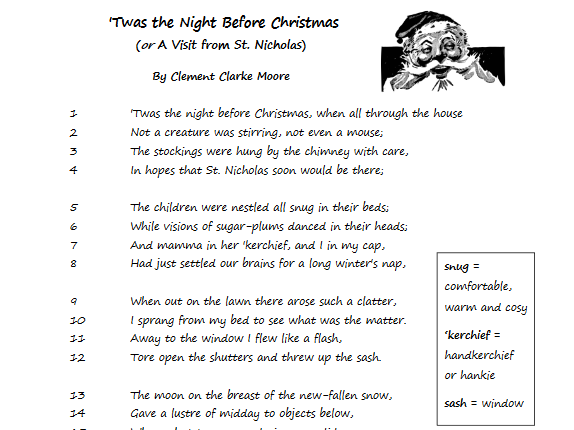 Twas The Night Before Christmas Comprehension Teaching Resources