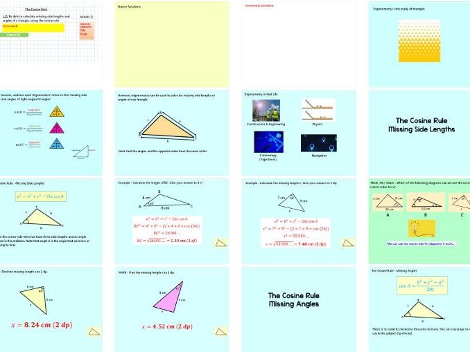 The Cosine Rule Maths Gcse Higher Powerpoint And Activinspire Lesson