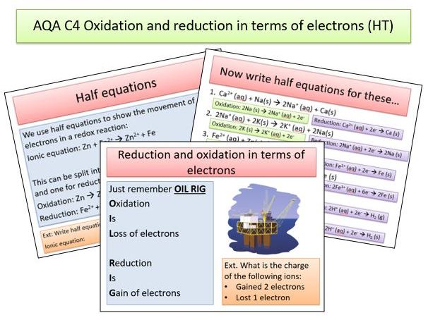 Aqa C4 Oxidation And Reduction In Terms Of Electrons Triple And