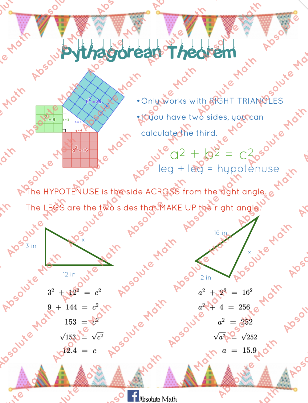 3452trigonometry Cheat Sheet Trigonometry Pythagoras