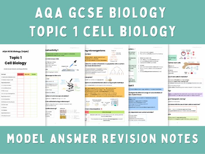 Paper 1 Aqa Gcse Biology Concise Revision Notes Flashcards Teaching