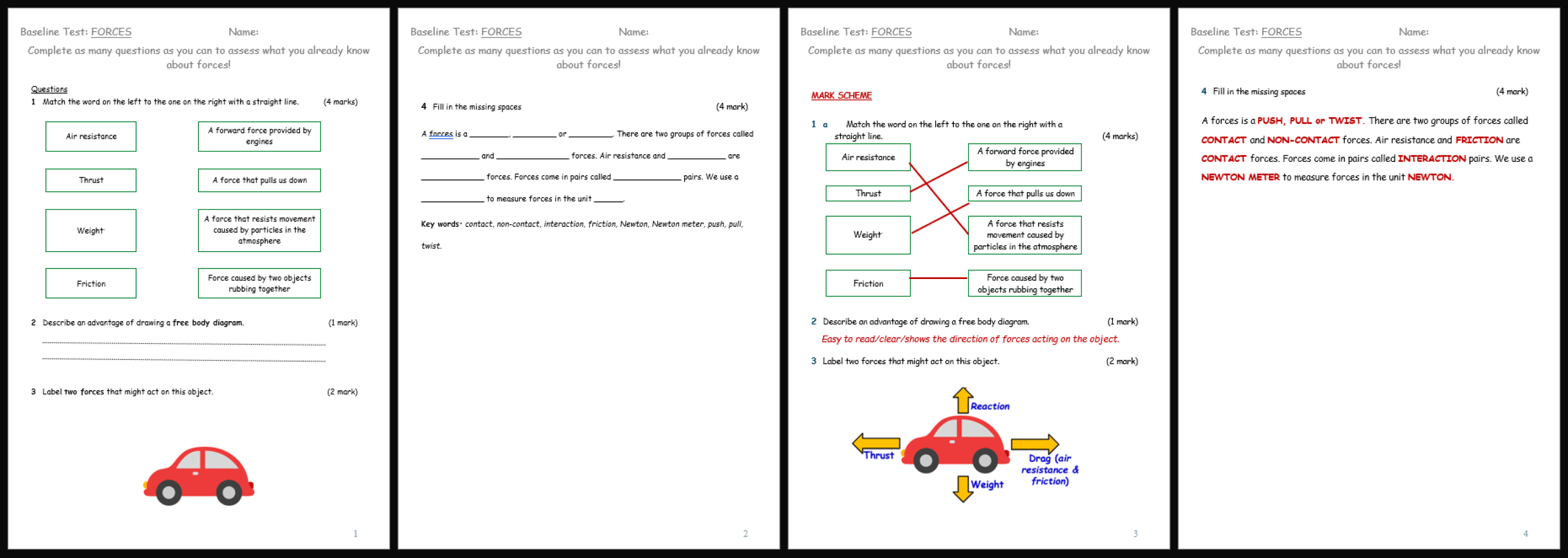 Introduction To Forces Ks3 Activate Science Teaching Resources