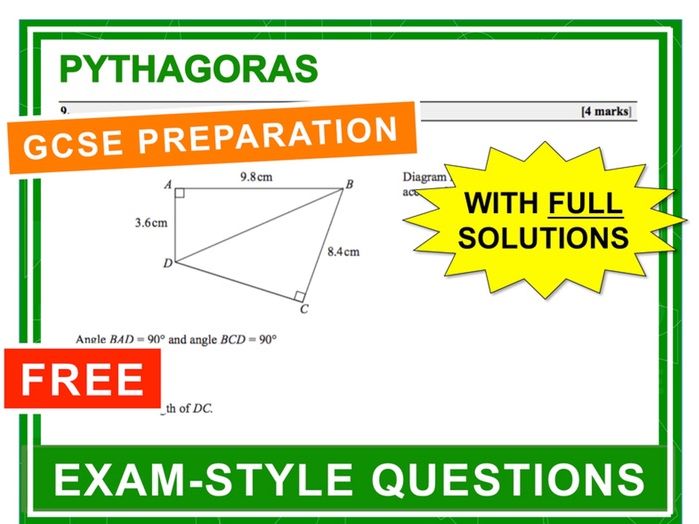 Gcse 9 1 Exam Question Practice Pythagoras Teaching Resources