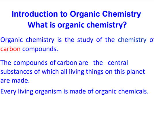 Introduction To Organic Chemistry Teaching Resources