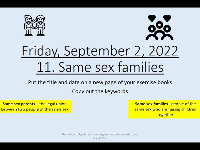 Aqa Gcse Theme A Relationships And Families Lesson 11 Same Sex Families