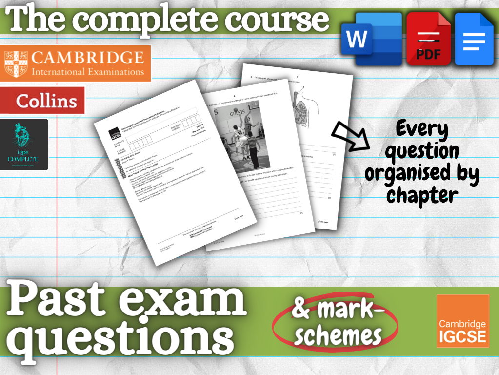 Igcse Gcse Pe Past Exam Questions And Mark Schemes Whole Syllabus Hot