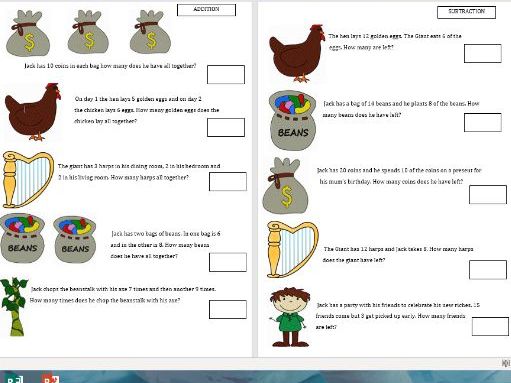 Jack And The Beanstalk Maths Worksheets Teaching Resources