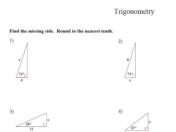 Gcse Trigonometry Revision Sheet Teaching Resources