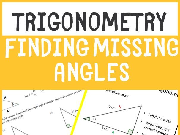 Trigonometry Finding Missing Angles In Right Angled Triangles