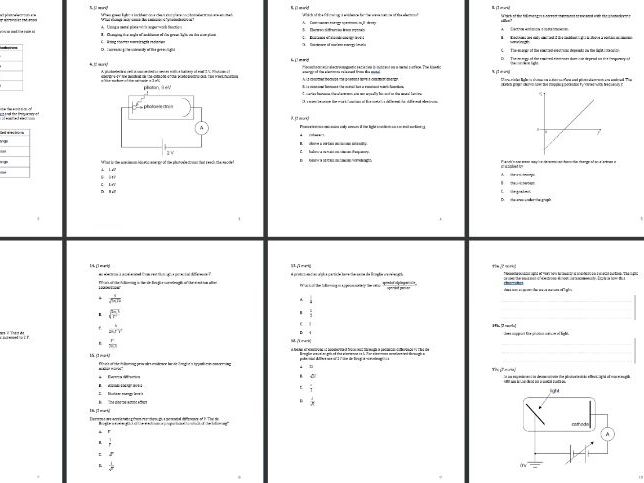 Ib Dp Physics Question Book E2 Quantum Physics Hl First Teaching