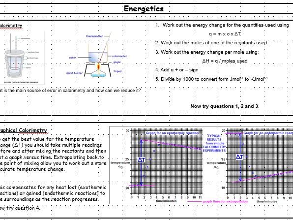 Aqa A Level Energetics Revision Teaching Resources