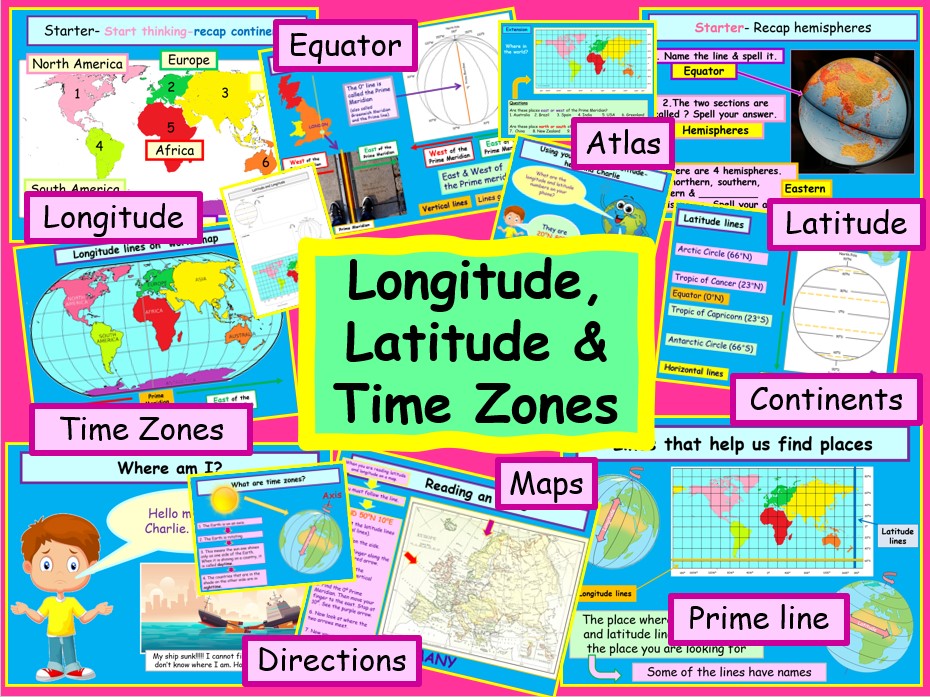 Longitude Latitude And Time Zones Teaching Resources