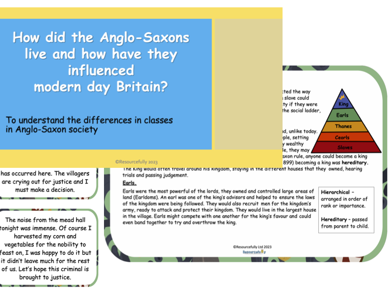 Year 5 Anglo Saxon Society Lesson Teaching Resources