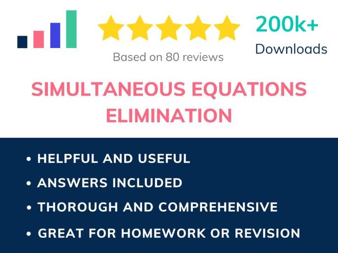 Simultaneous Equations Elimination Teaching Resources