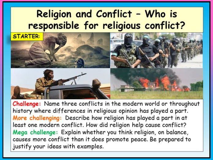 Religion Peace And Conflict Unit Teaching Resources