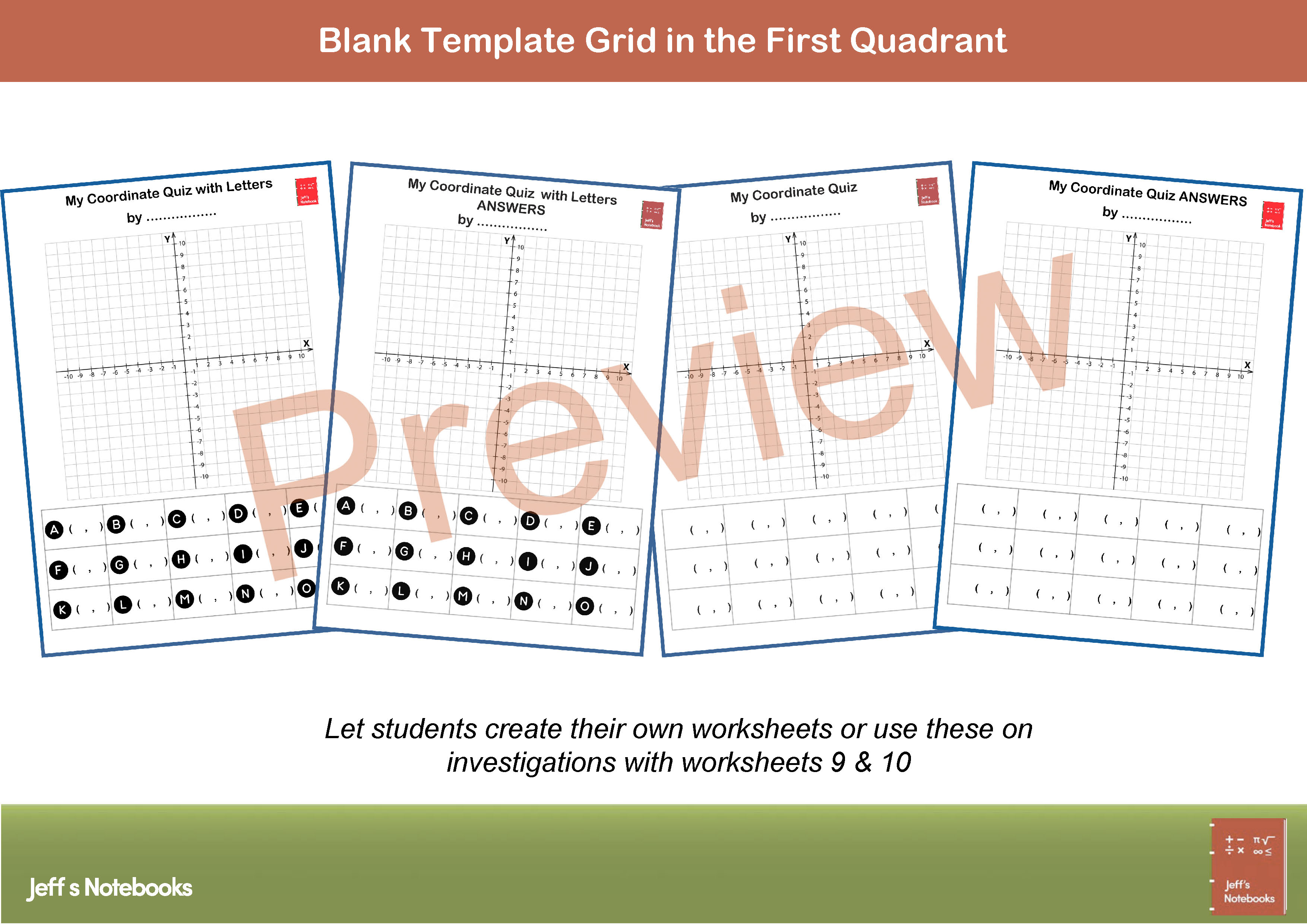 Coordinates In The Four Quadrants Teaching Resources