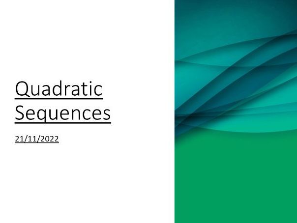 Nth Term Of Quadratics Sequences Teaching Resources