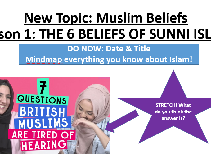 The Six Beliefs Of Sunni Islam Muslim Beliefs Edexcel Gcse Teaching