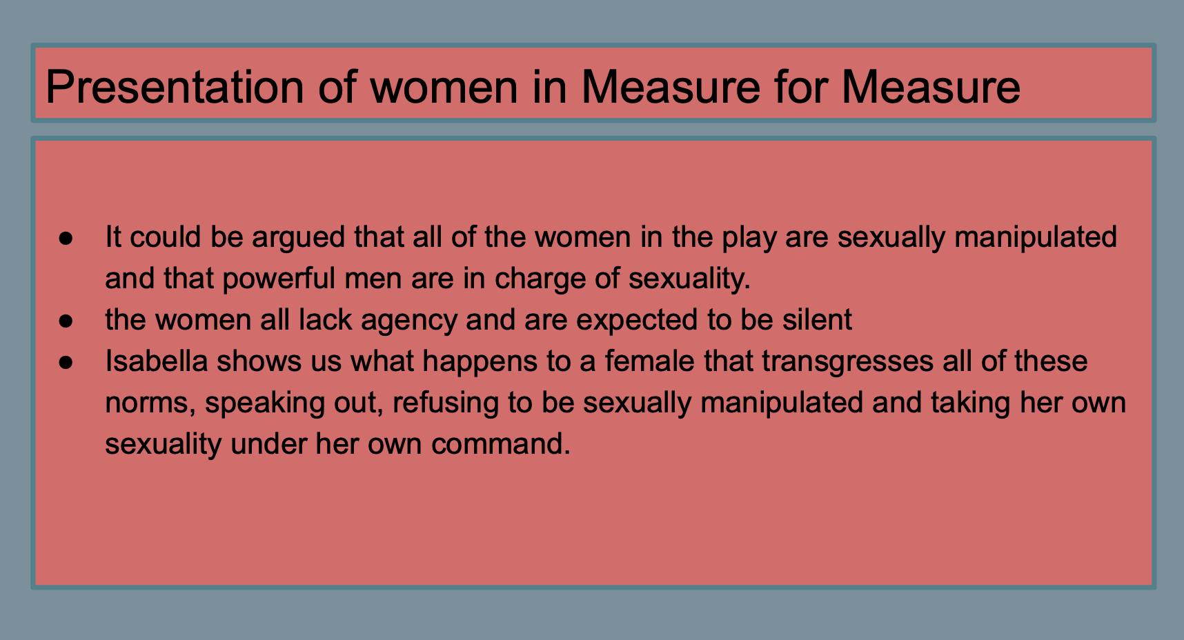 Measure For Measure The Presentation Of Women Teaching Resources