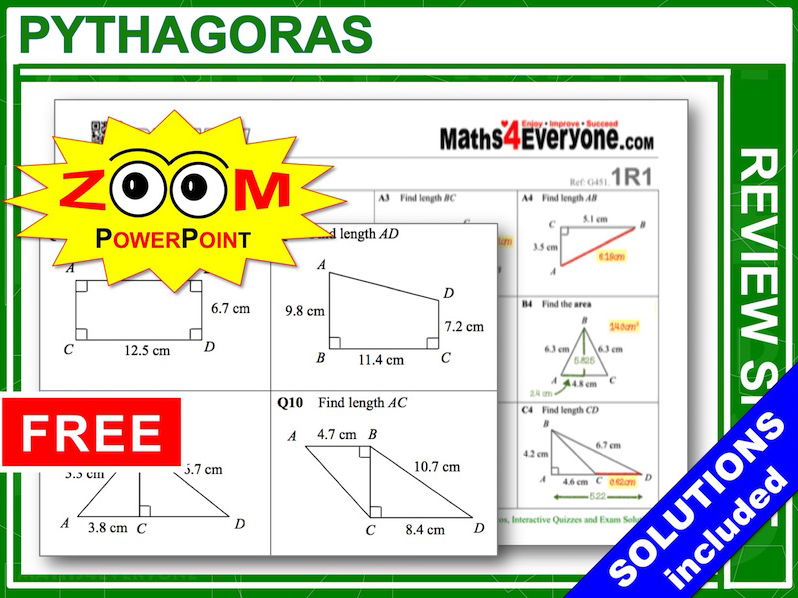 Gcse Revision Pythagoras By Maths4everyone Teaching Resources Tes