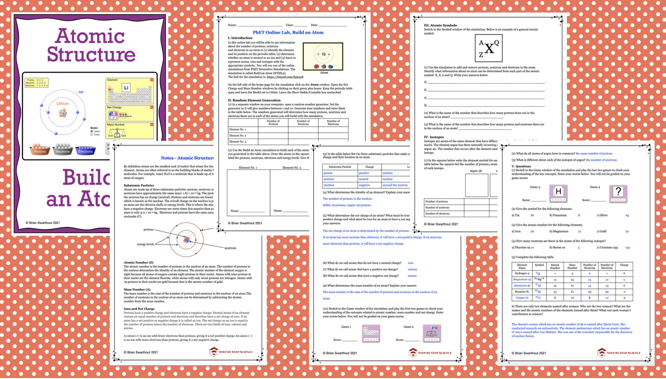 Phet Simulation Online Lab Build An Atom Teaching Resources