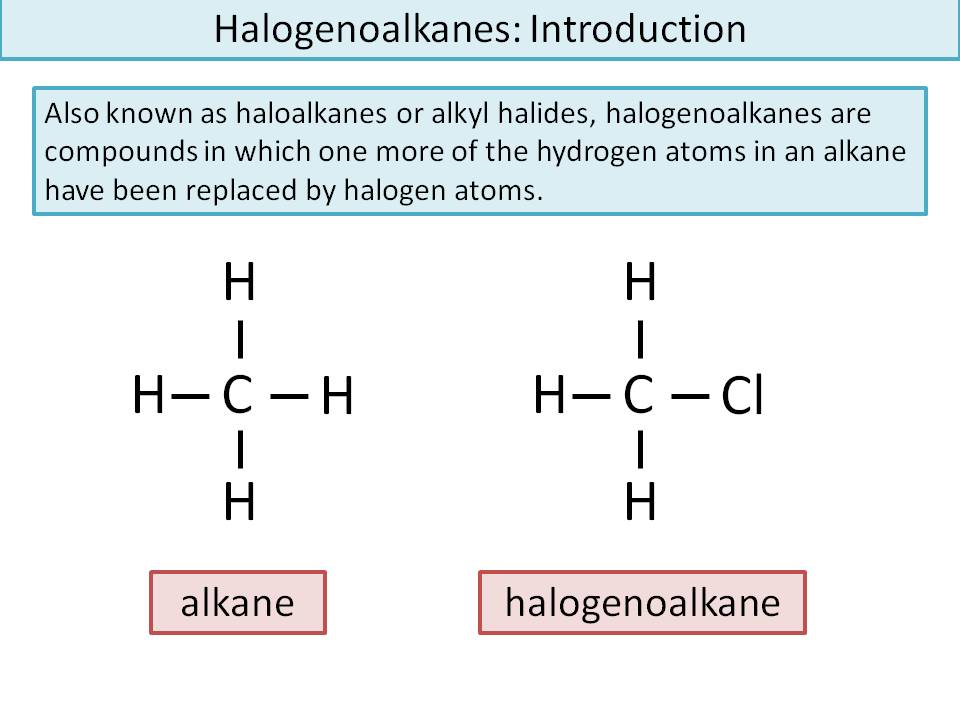 Halogenoalkanesalkyl Halides Naming Substitution Elimination