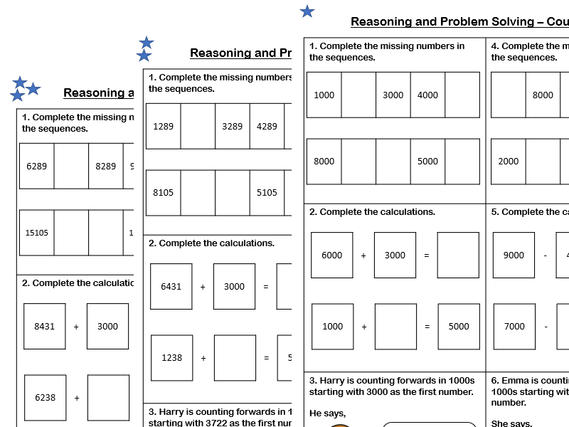 White Rose Maths Year 4 Place Value Count In 1000s Problem