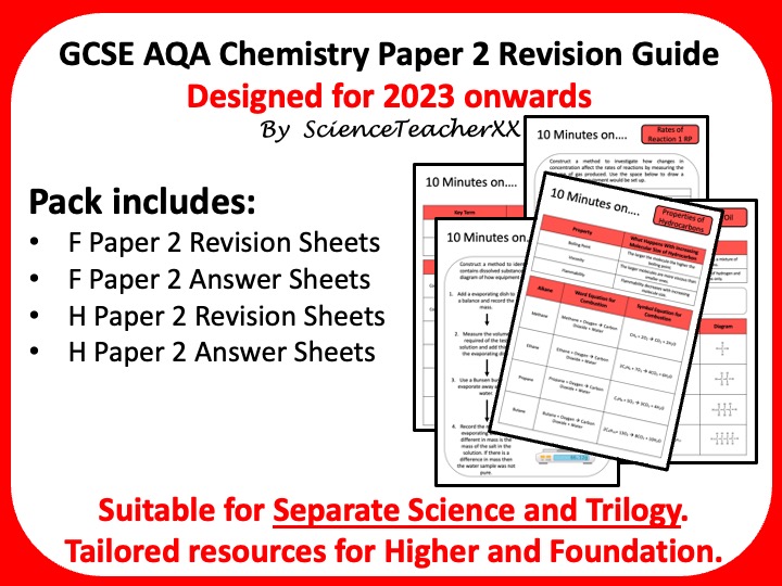 Aqa Gcse Chemistry Revision Guides Paper 2 Teaching Resources