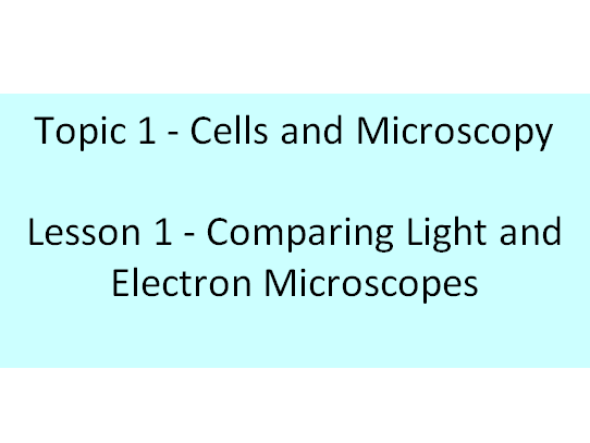 A Level Topic 1 Lesson 1 Cells And Microscopy Teaching Resources