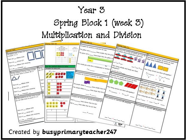 Year 3 Spring Block 1 Multiplication And Division Week 1 3 Bundle