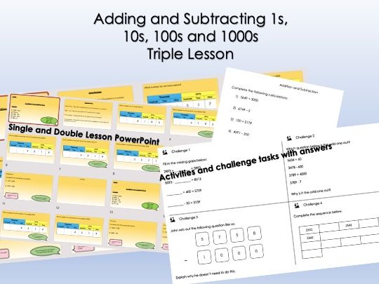 Year 4 Addition And Subtraction 1s 10s 100s And 1000s X3 Lessons