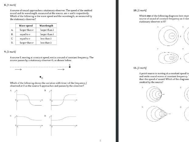 Ib Dp Physics Question Book C5 Doppler Effect Sl First Teaching 2023