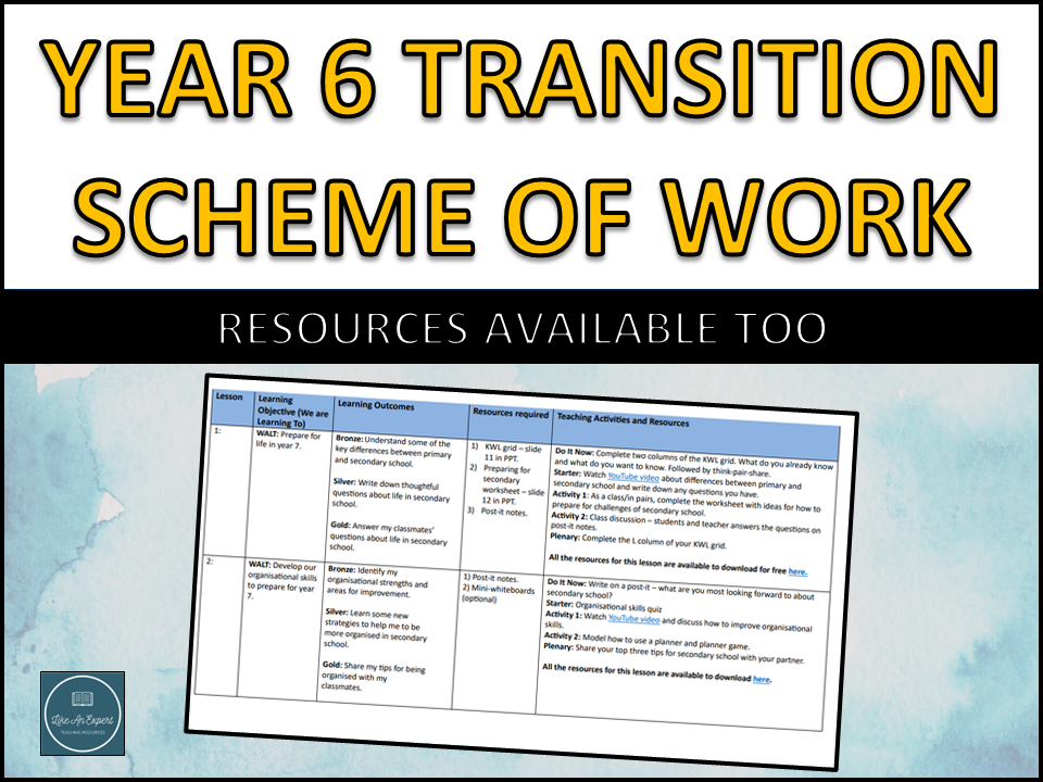 Year 6 Transition Unit Scheme Of Work Teaching Resources