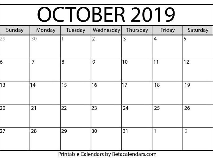 Blank October 2021 Calendar Printable Teaching Resources