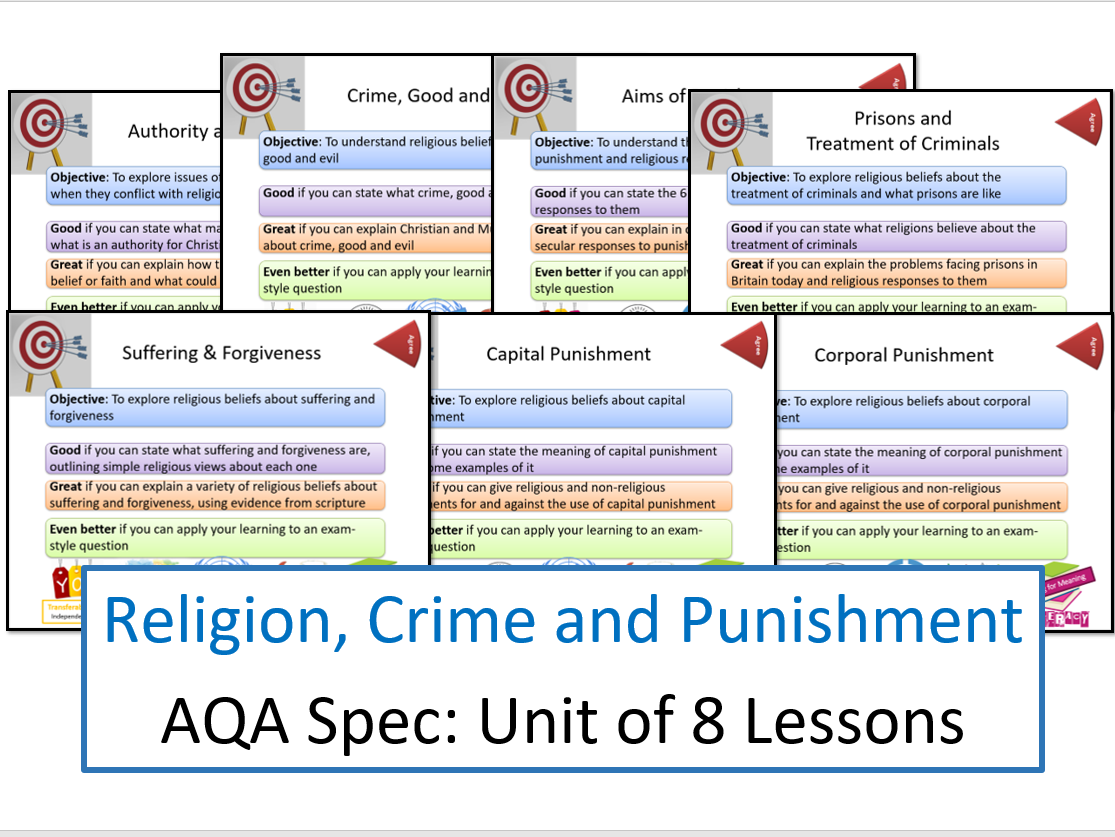 Aqa Themes Religion Crime And Punishment Whole Unit Teaching