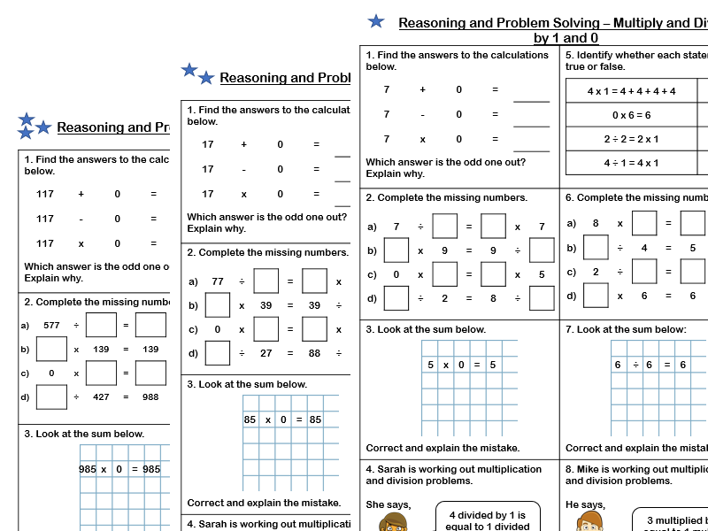 White Rose Maths Year 4 Block 4 Multiply And Divide By 1 And 0