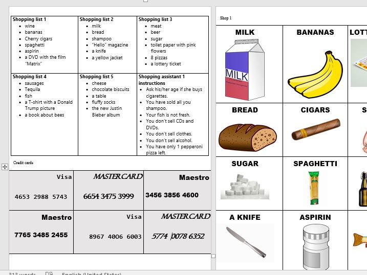 Fun Shopping Role Play For Adult Efl Learners Teaching Resources