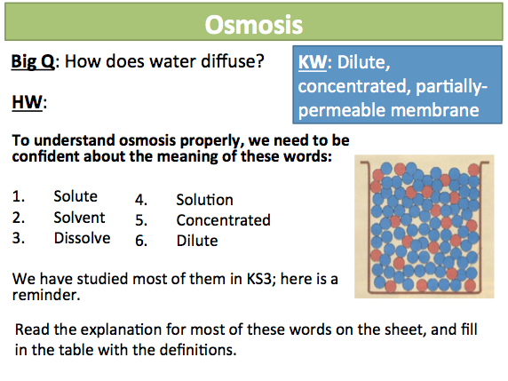 New Aqa Gcse Cells 14 Osmosis Theory Teaching Resources