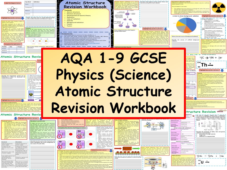 Aqa 1 9 Gcse Physics Science Paper 1 Work Booklets Bundle Teaching