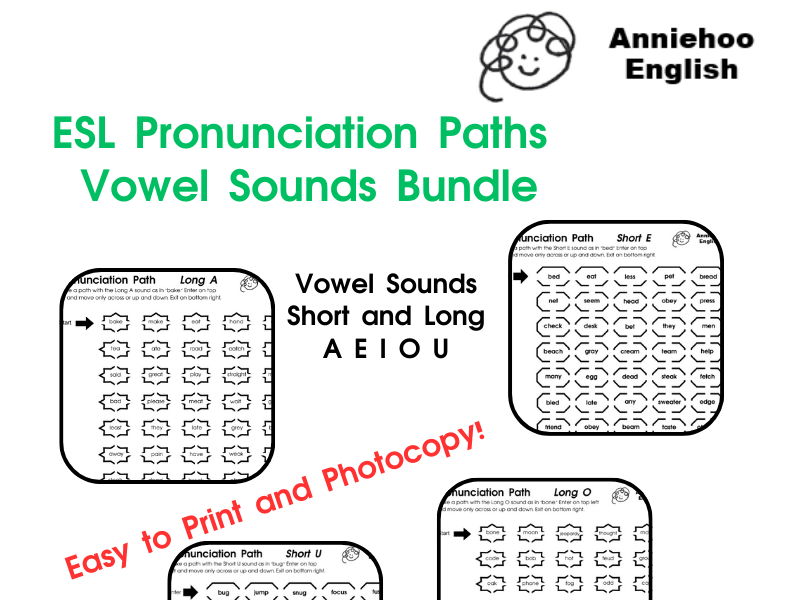 Esl Vowel Sounds A E I O U Long And Short Pronunciation Paths