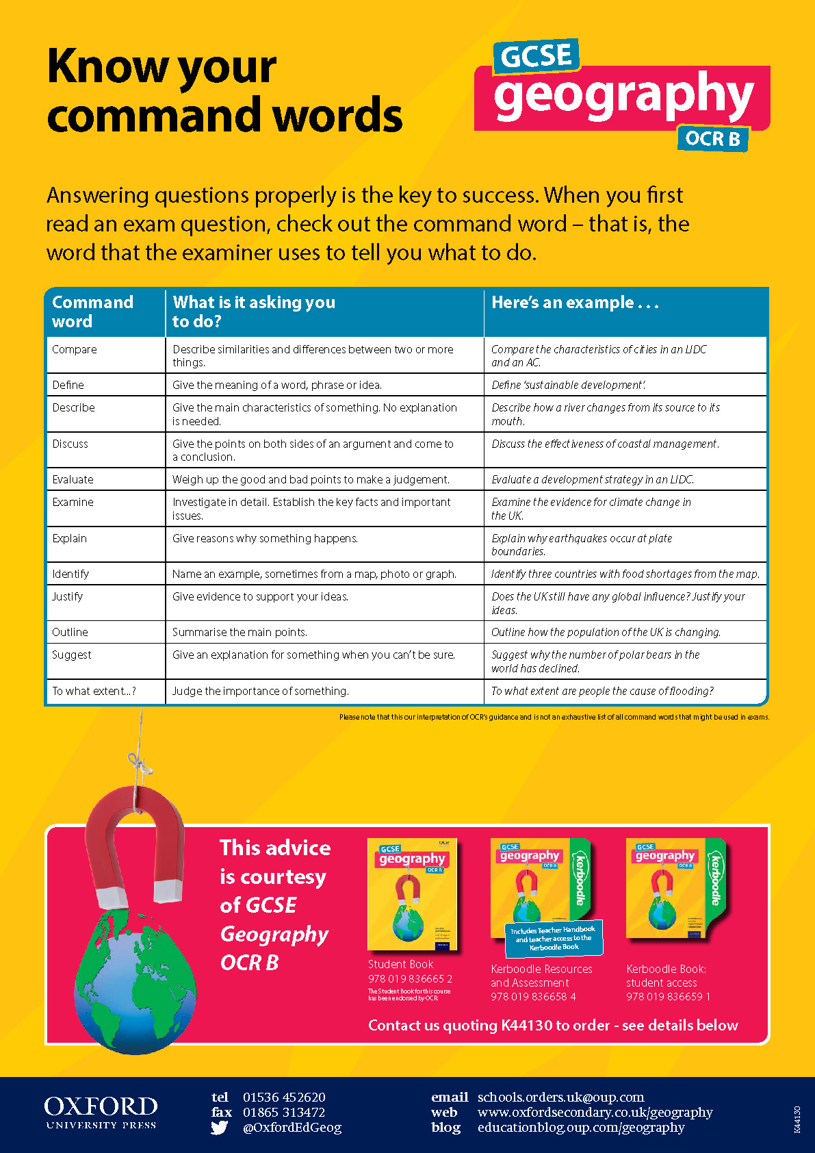 Ocr B Gcse Geography Command Words Teaching Resources