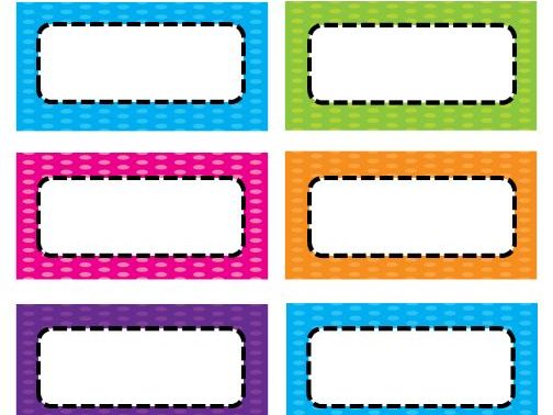 Multicoloured Polka Dot Name Labels For Classroom Teaching Resources